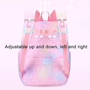 Rainbow Backpack for Girls, Large Capacity Cute School Laptop Backpacks Preschool Kindergarten Bookbag Casual Travel Backbag