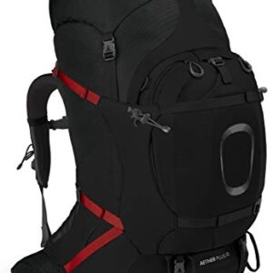 Osprey Aether Plus 85 Men's Backpacking Backpack, Black, Large/X-Large