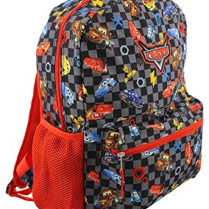 Disney Cars Boy's Girl's 16 Inch School Backpack Bag Lightning McQueen Mater (One Size, Black/Red)