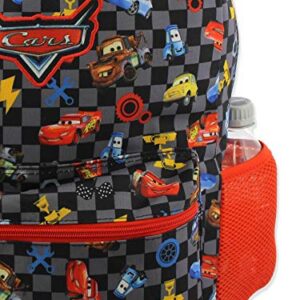 Disney Cars Boy's Girl's 16 Inch School Backpack Bag Lightning McQueen Mater (One Size, Black/Red)