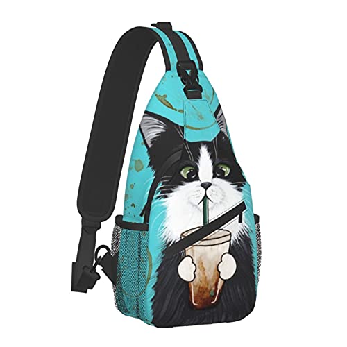 Cat Mini Sling Bag For Women Crossbody Shoulder Backpack Chest Bags Water Resistant Travel Hiking Casual Daypack