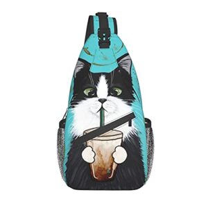 Cat Mini Sling Bag For Women Crossbody Shoulder Backpack Chest Bags Water Resistant Travel Hiking Casual Daypack