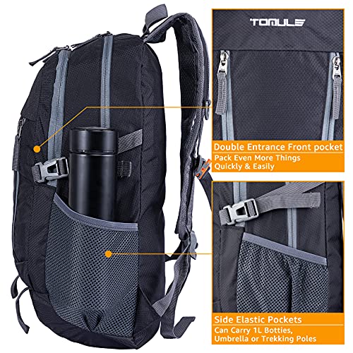 TOMULE 25L Small Hiking Backpack Travel Daypack, Water Resistant Packable Camping Bike Backpack for Women Men