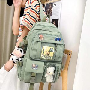 Kawaii Backpack With cute plush pendant and Kawaii pins,Aesthetic Backpack Cute Kawaii Backpack for School