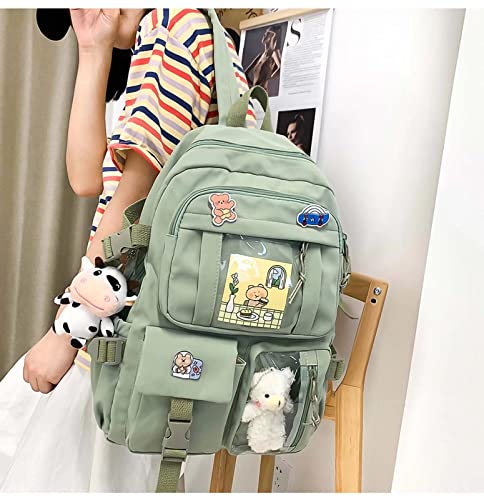 Kawaii Backpack With cute plush pendant and Kawaii pins,Aesthetic Backpack Cute Kawaii Backpack for School