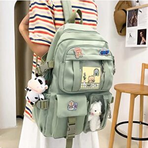 Kawaii Backpack With cute plush pendant and Kawaii pins,Aesthetic Backpack Cute Kawaii Backpack for School