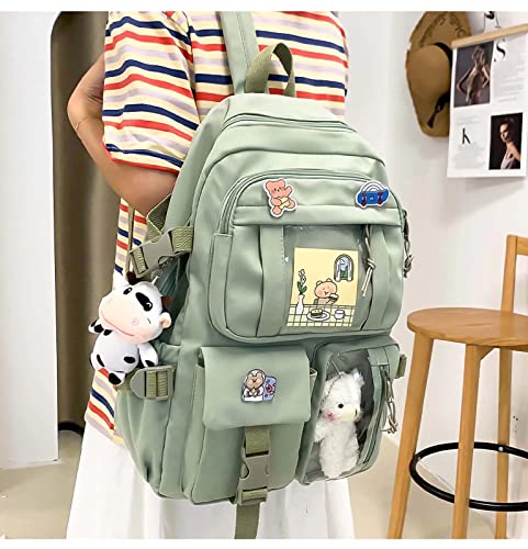 Kawaii Backpack With cute plush pendant and Kawaii pins,Aesthetic Backpack Cute Kawaii Backpack for School