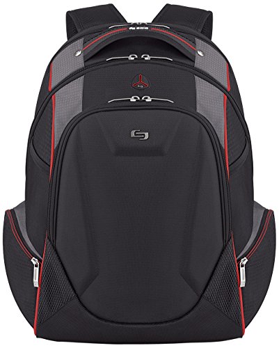 Solo New York Launch 17.3-Inch Laptop Backpack with Hardshell Front Pocket, Black