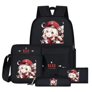 moluci genshin impact klee school bags for girls laptop backpack multi-function large capacity travel field pack (color : d)