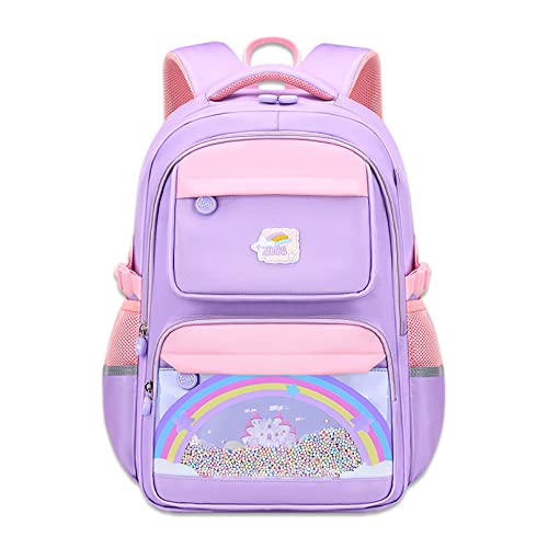 Cute Backpack Travel Backpacks Bookbag for Boys Girls Fashion Students School Bag Durable Water Resistant Rainbow Backpack Purple 4 Large