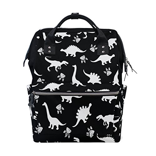 WOZO Cute Kids Dinosaur Paw Print Multi-function Diaper Bags Backpack Travel Bag