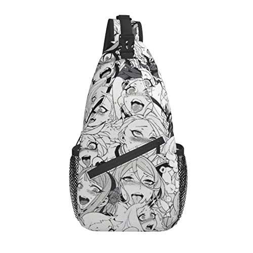 Sexy Face Ahegao Hentai Men Crossbody Chest Bag Shoulder Bag 3d Print Strap Daypack