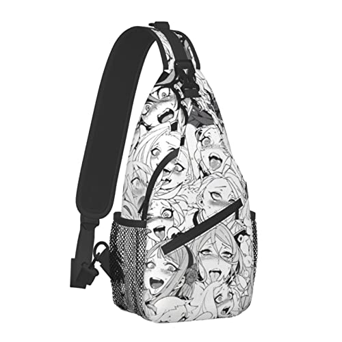 Sexy Face Ahegao Hentai Men Crossbody Chest Bag Shoulder Bag 3d Print Strap Daypack