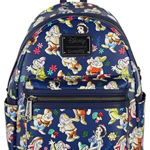 Loungefly Disney Snow White and the Six Dwarfs Floral Watercolor Allover Print Mini Backpack