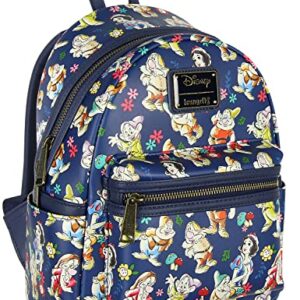 Loungefly Disney Snow White and the Six Dwarfs Floral Watercolor Allover Print Mini Backpack