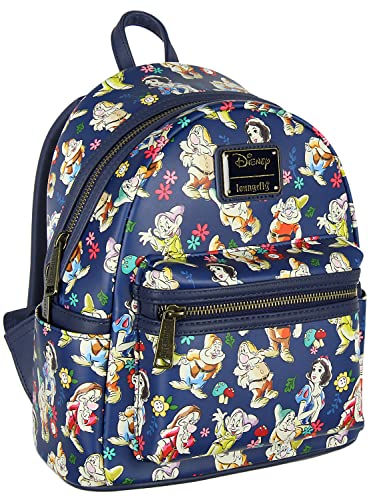 Loungefly Disney Snow White and the Six Dwarfs Floral Watercolor Allover Print Mini Backpack