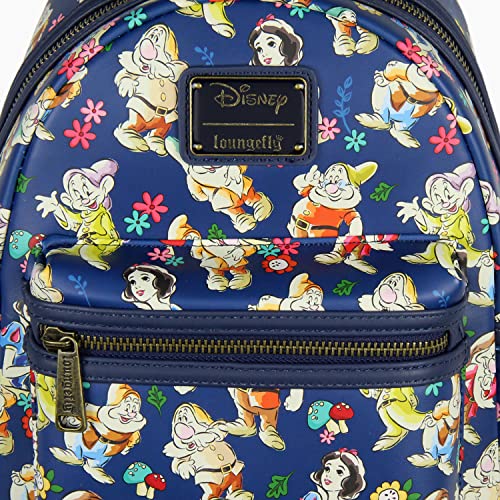 Loungefly Disney Snow White and the Six Dwarfs Floral Watercolor Allover Print Mini Backpack