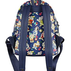 Loungefly Disney Snow White and the Six Dwarfs Floral Watercolor Allover Print Mini Backpack