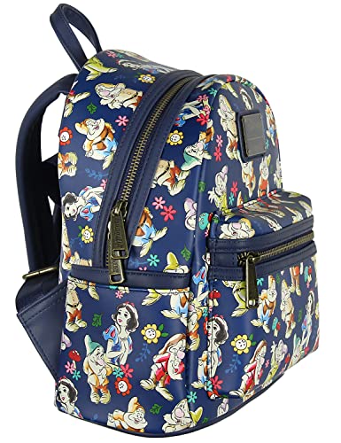 Loungefly Disney Snow White and the Six Dwarfs Floral Watercolor Allover Print Mini Backpack