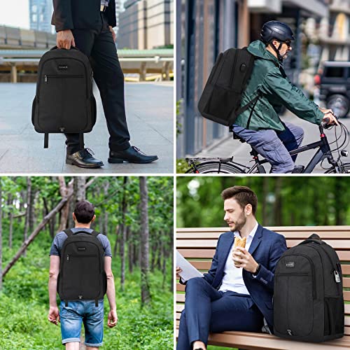 Lvsocrk Anti Theft Backpack, Laptop Backpack for Men Women, 50L Large Travel Backpack with USB Charging Port, College School Backpack for 17 Inch Laptop (Black)