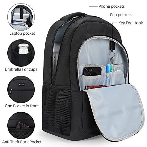 Lvsocrk Anti Theft Backpack, Laptop Backpack for Men Women, 50L Large Travel Backpack with USB Charging Port, College School Backpack for 17 Inch Laptop (Black)