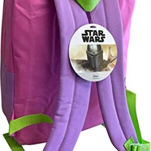 Star Wars The Mandalorian Baby Yoda 15" School Backpack (Pink-Purple-Green)