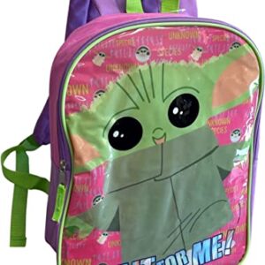 Star Wars The Mandalorian Baby Yoda 15" School Backpack (Pink-Purple-Green)