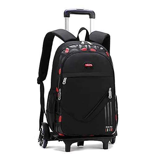 VIDOSCLA Camouflage Kids Elementary Trolley Backpack Senior High School Rolling Carry-on Luggage BookBag with Wheels for Teens