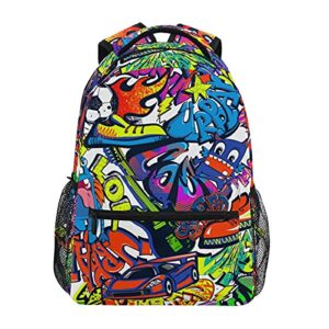 tarity cool graffiti school backpack for kids boys girls children small travel bag students teenagers bookbags novelty pattern durable backpack laptop computer bag