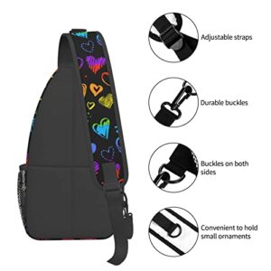 MANQINF Rainbow LGBT Gay Pride Plaid Sling Backpack Chest Bag Lgbt Crossbody Sling Bag Travel Hiking Daypack For Men Women