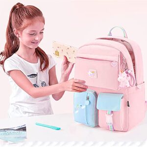 Girls Backpack Kawaii Backpack Cute School Bag with Cute Accessories for Teen Girls