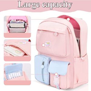 Girls Backpack Kawaii Backpack Cute School Bag with Cute Accessories for Teen Girls