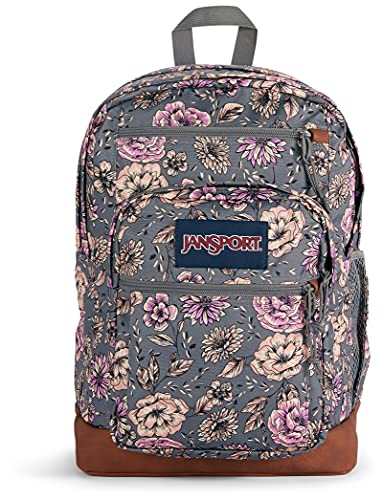 JanSport Cool Student Backpack - School, Travel, or Work Bookbag with 15-Inch Laptop Pack, Boho Floral Graphite Grey