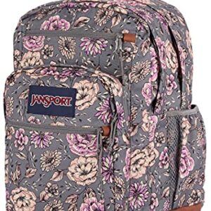 JanSport Cool Student Backpack - School, Travel, or Work Bookbag with 15-Inch Laptop Pack, Boho Floral Graphite Grey