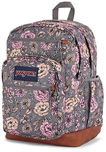 JanSport Cool Student Backpack - School, Travel, or Work Bookbag with 15-Inch Laptop Pack, Boho Floral Graphite Grey