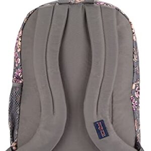 JanSport Cool Student Backpack - School, Travel, or Work Bookbag with 15-Inch Laptop Pack, Boho Floral Graphite Grey