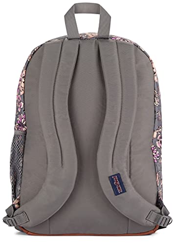 JanSport Cool Student Backpack - School, Travel, or Work Bookbag with 15-Inch Laptop Pack, Boho Floral Graphite Grey