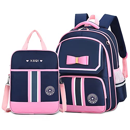 2PCS Pretty Princess Girls Preschool Backpack Set,Kids Elementary Primary Students Bookbag Knapsack for Girls