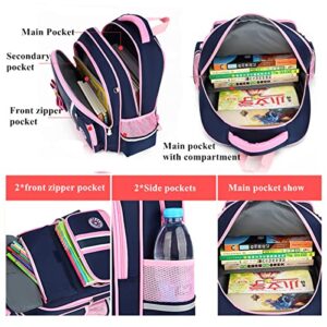 2PCS Pretty Princess Girls Preschool Backpack Set,Kids Elementary Primary Students Bookbag Knapsack for Girls