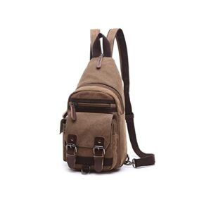 canvas retro sling bag – small crossbody casual daypack multifunctional backpack shoulder messenger bag rucksack for men women outdoor cycling hiking travel