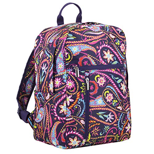 BODHI Adorn Casual Paisley Midi Backpack, 15" Tall, Blackberry/Colorful Paisley Print