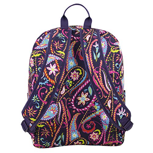 BODHI Adorn Casual Paisley Midi Backpack, 15" Tall, Blackberry/Colorful Paisley Print