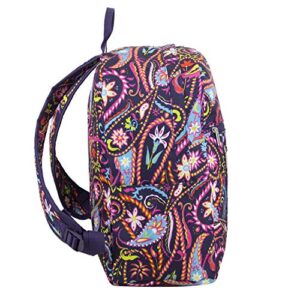 BODHI Adorn Casual Paisley Midi Backpack, 15" Tall, Blackberry/Colorful Paisley Print