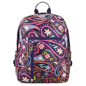 BODHI Adorn Casual Paisley Midi Backpack, 15" Tall, Blackberry/Colorful Paisley Print