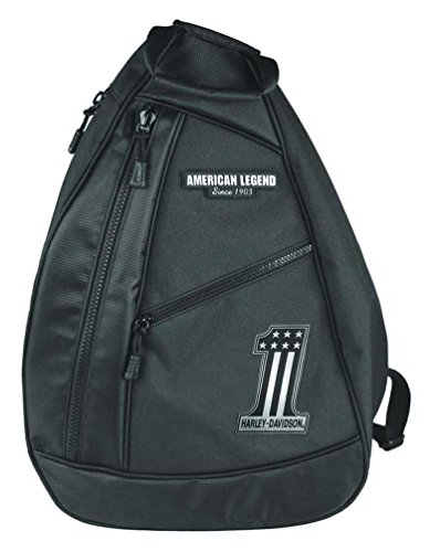 Harley-Davidson Men's #1 Tonal RWB Sling Backpack - Black BP2067S-Black