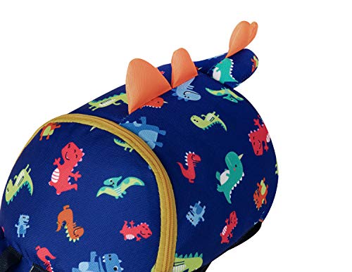 Toddler Backpack for Boys Girls Kids Dinosaur Book Bags with Safety Leash (Navy blue printing)