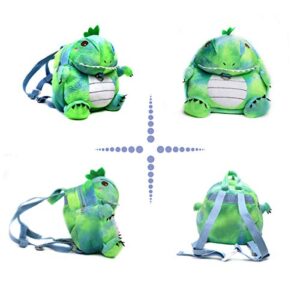 Heltid Kids Dinosaur Toddler Backpack with Leash,Cute Plush Animal Backpack for boys