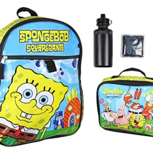 Nickelodeon SpongeBob SquarePants Characters Squidward Patrick Mr. Krabs Sandy Plankton Gary 5 PC Backpack Lunchbox Icepack Water Bottle