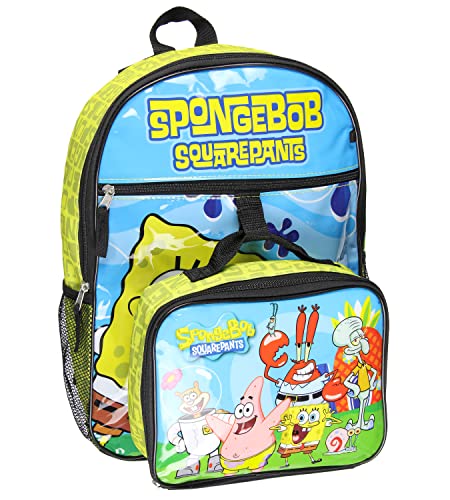 Nickelodeon SpongeBob SquarePants Characters Squidward Patrick Mr. Krabs Sandy Plankton Gary 5 PC Backpack Lunchbox Icepack Water Bottle