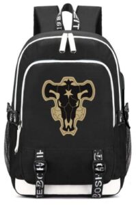 black backpack clover backpack school bag bookbag laptop backpack (style 1), one size